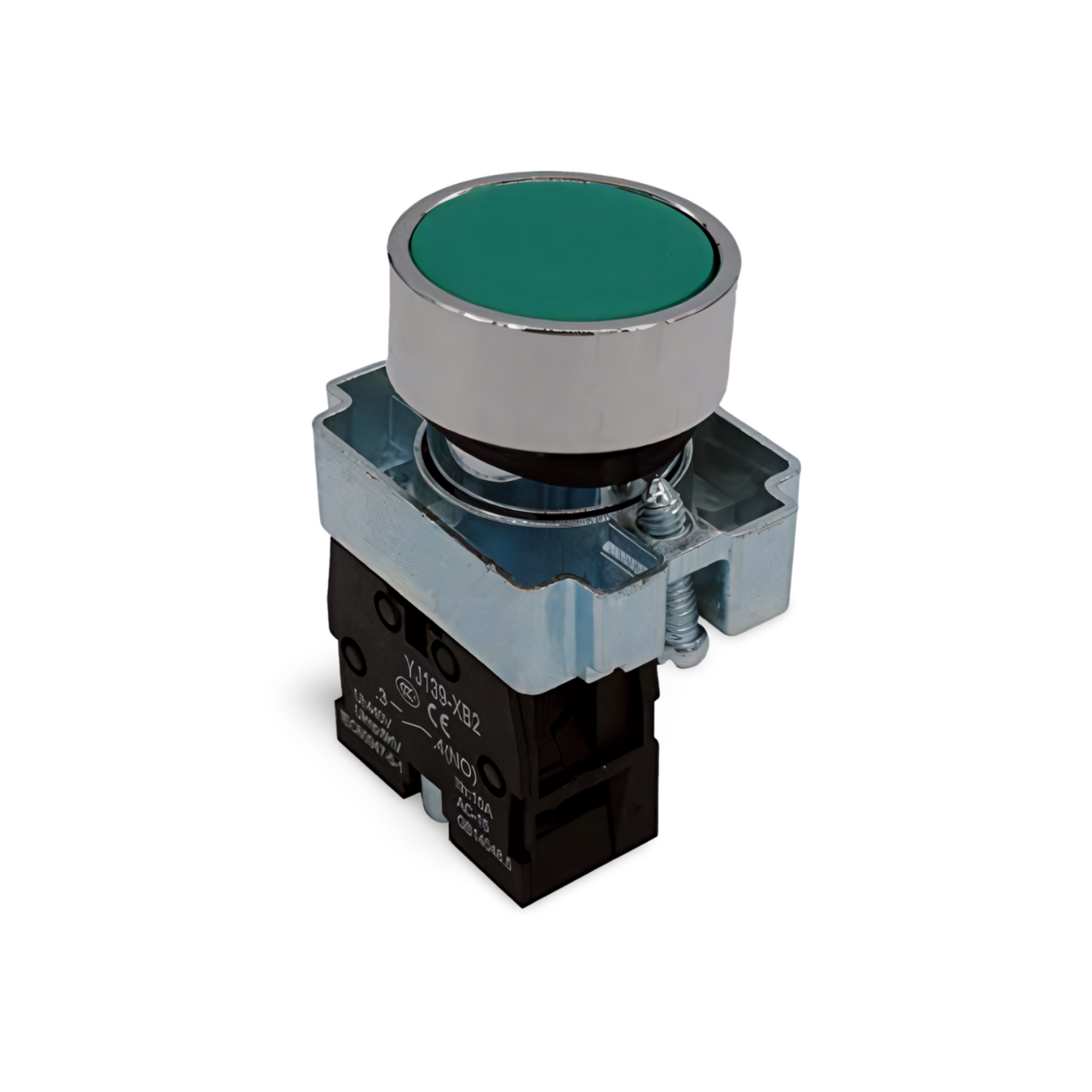 Andeli Push Button Switch - 440V 10A, 1NC Contact, Metal & Plastic