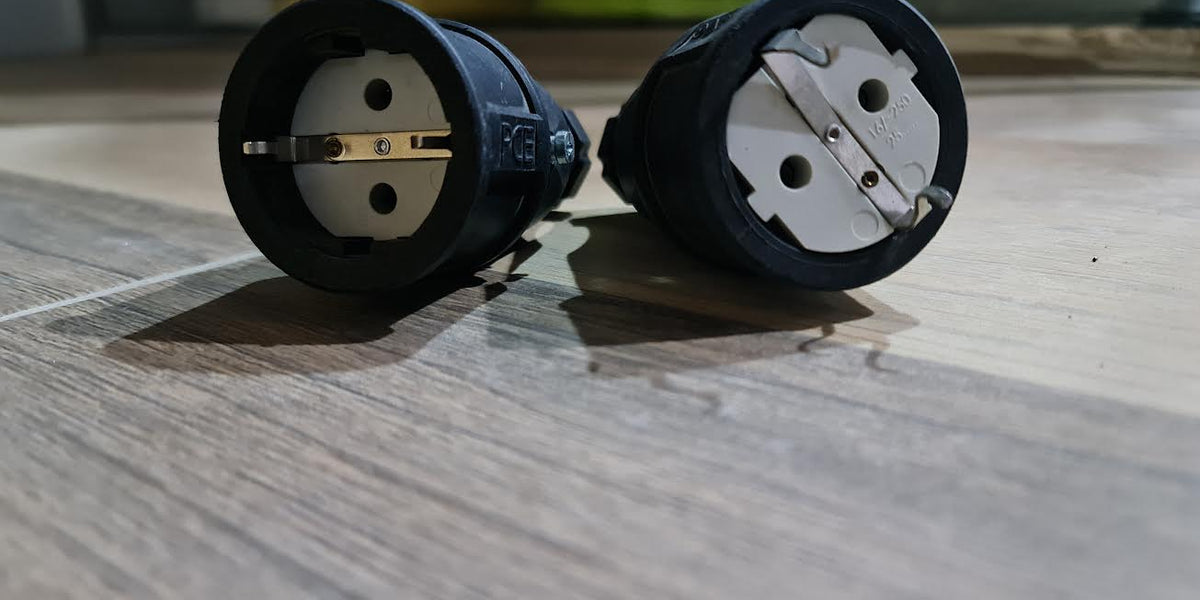 German Schuko Rubber 2Pole Male Plugs and Female Sockets