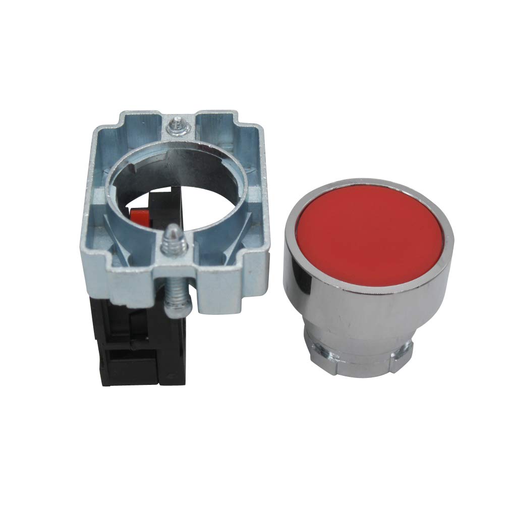 Andeli Red Push Button Switch - 440V 10A, 1NC Momentary Contact
