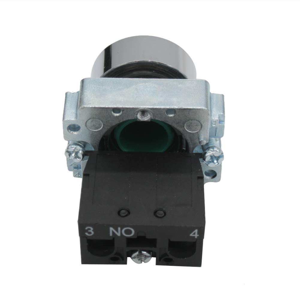 Andeli Push Button Switch - 440V 10A, 1NC Contact, Metal & Plastic