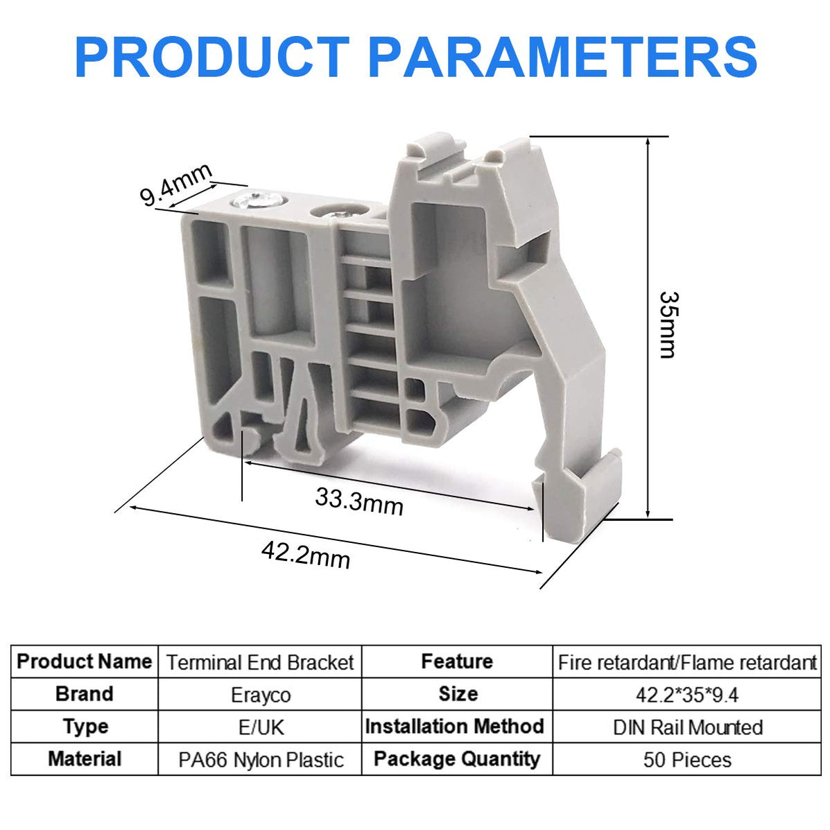 End Stopper Grey Double Screw Type